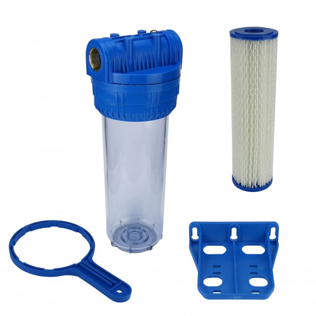 Wasser Filtergehäuse 10" 3-teilig 3/4" IG Messing Vorfilter Pool ...